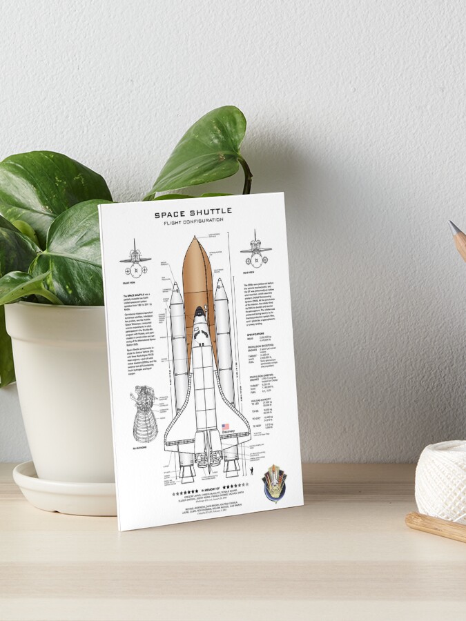 "NASA Space Shuttle Blueprint in High Resolution (white) " Art Board ...