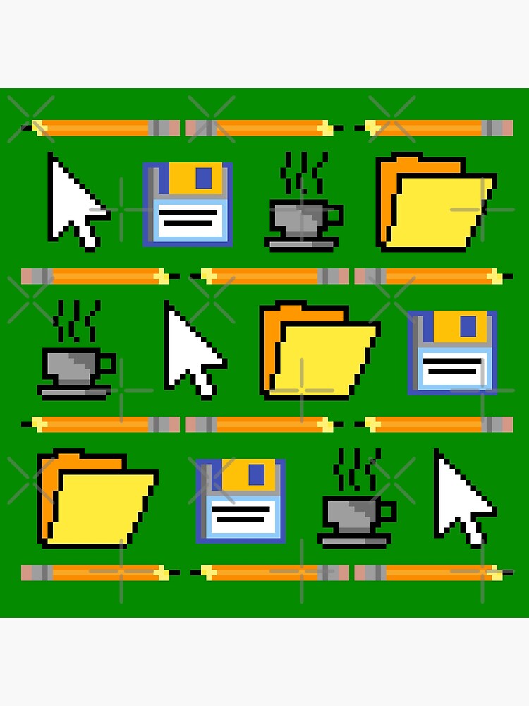 "Normal Day At the Office Nostalgia- Pixel Art Patterns" Art Print by ...