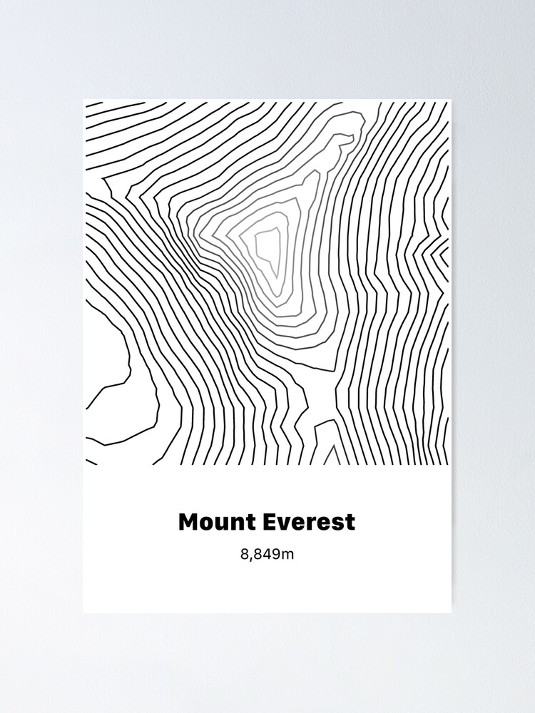 "Mount Everest Topographic Map" Poster for Sale by Visitify | Redbubble