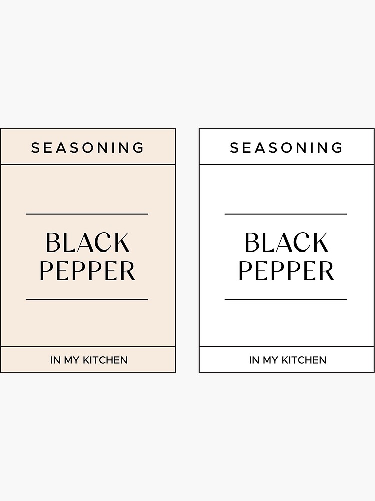 "Black pepper label" Sticker for Sale by bamiyarm | Redbubble