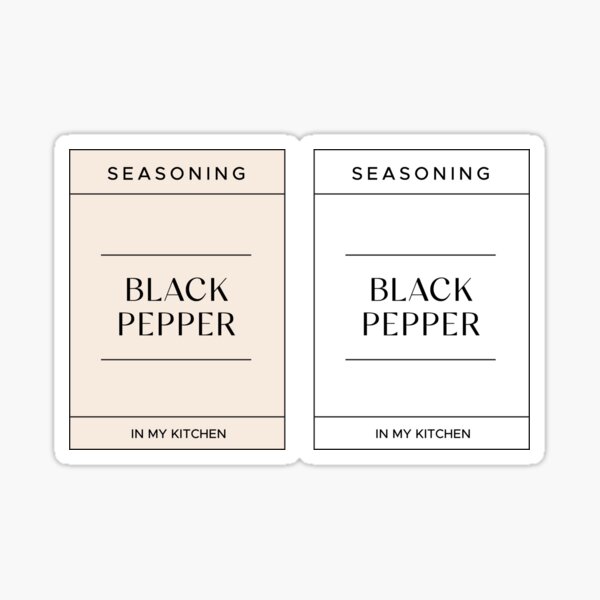 "Black pepper label" Sticker for Sale by bamiyarm | Redbubble