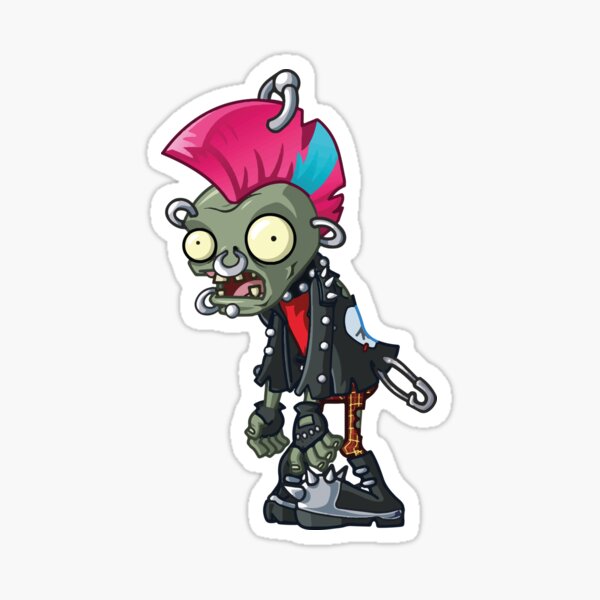 "Plants vs Zombies Punk Zombie" Sticker for Sale by weaboomean | Redbubble