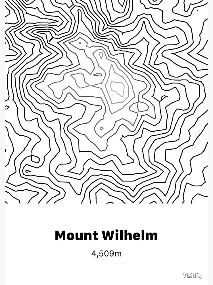 "Mount Wilhelm Topographic Map" Sticker for Sale by Visitify | Redbubble