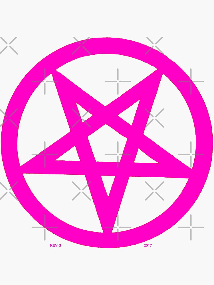 "PINK PENTAGRAM" Sticker for Sale by ArtByKevG | Redbubble