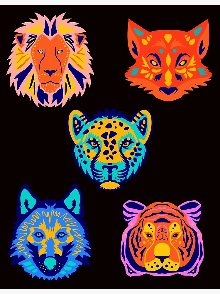 "colorful animal sticker pack" Poster for Sale by seventhrough20 ...