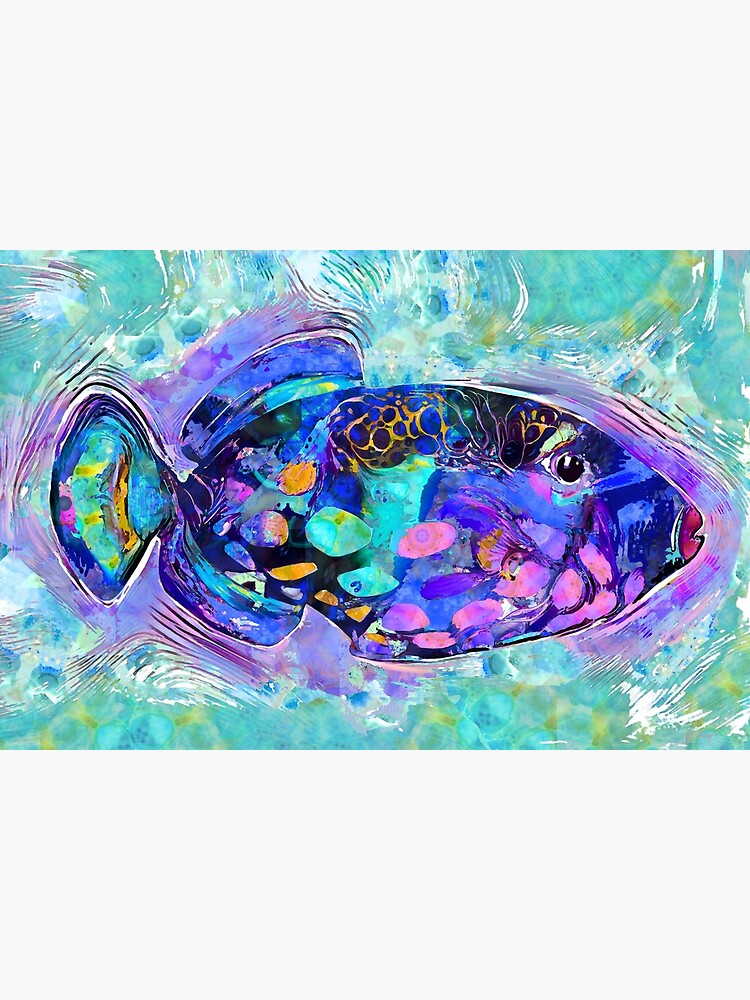 "Colorful Clown Trigger Fish - Wild Triggerfish Beach Art" Poster for ...