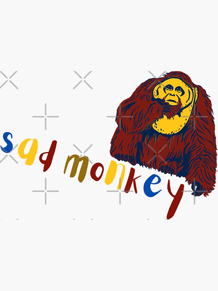 "Sad monkey" Sticker by Forabelle15 | Redbubble