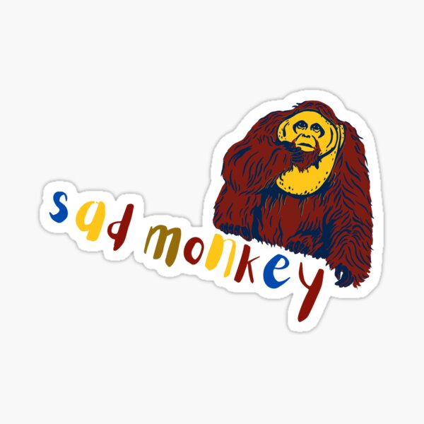 "Sad monkey" Sticker by Forabelle15 | Redbubble