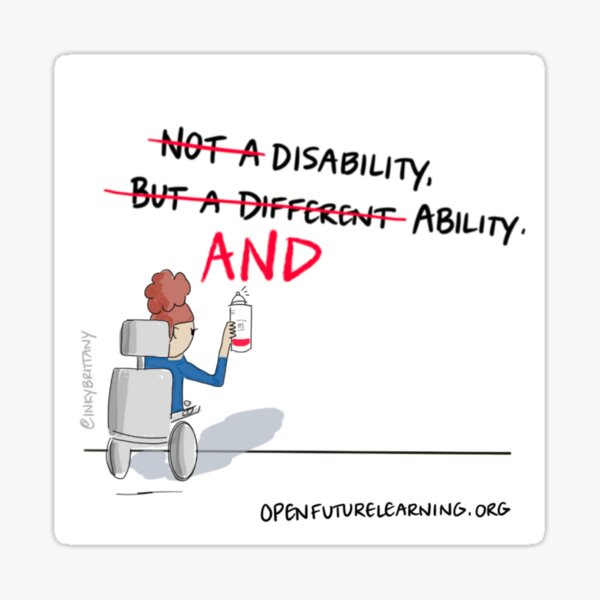 "Disability AND Ability" Sticker for Sale by benjamindrew | Redbubble