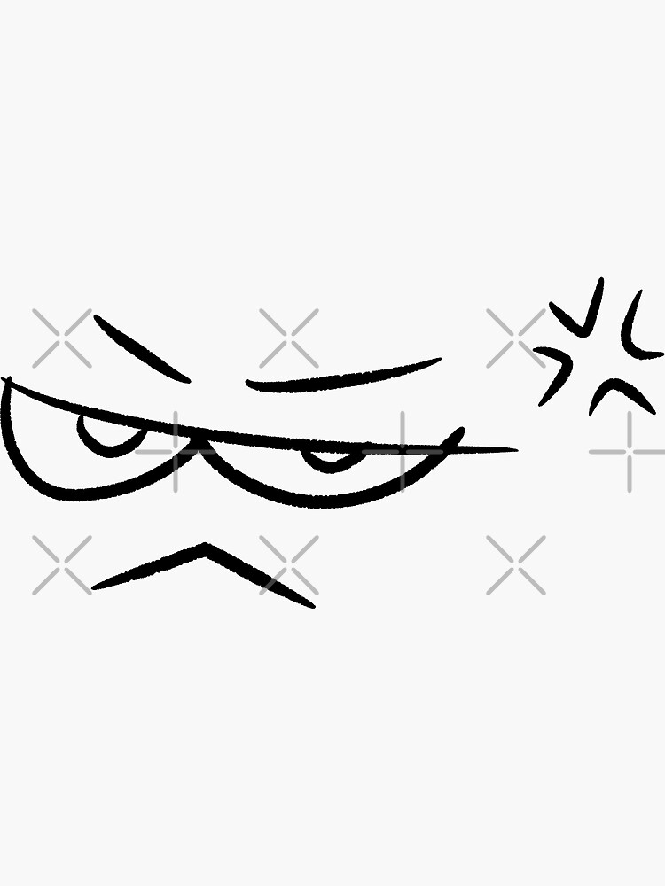 "angry face" Sticker for Sale by JP860 | Redbubble