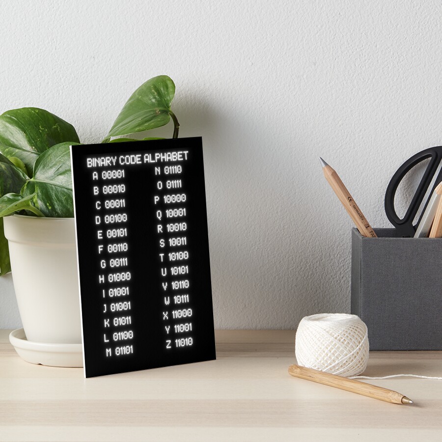 "BINARY CODE ALPHABET" Art Board Print by Blank02 | Redbubble