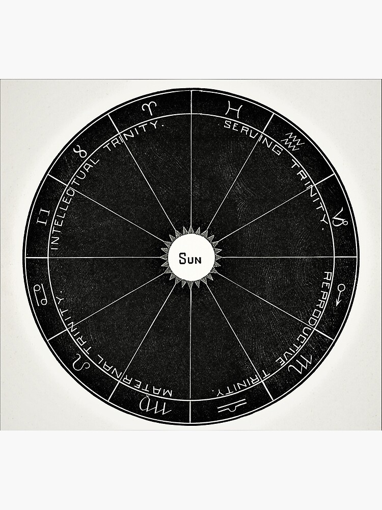 "Sun Chart Diagram Astrology Zodiac Signs" Poster for Sale by ...