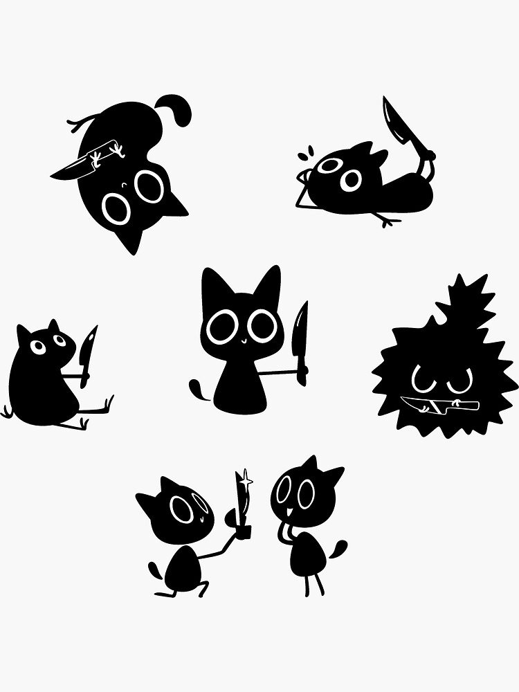 "Knife Cats" Sticker by Natatai | Redbubble