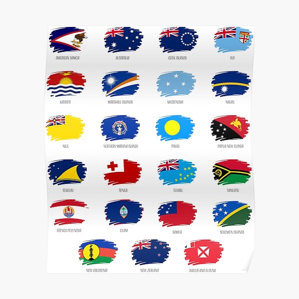 "Oceania Pride Proud Polynesian Pacific Countries National Flags ...