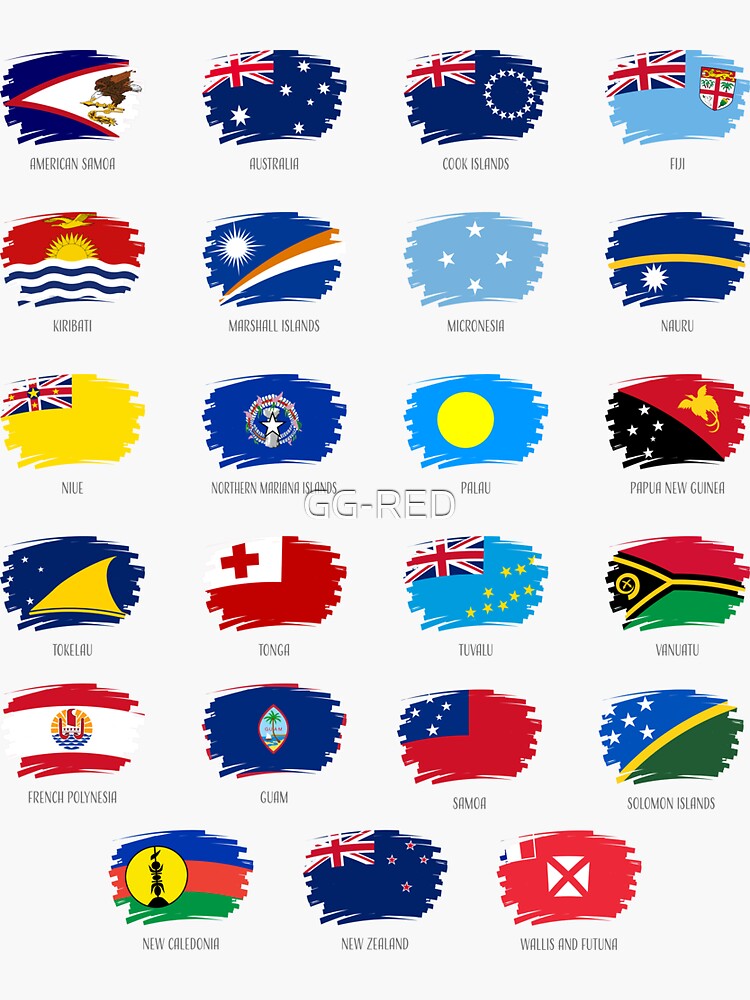 "Oceania Pride Proud Polynesian Pacific Countries National Flags ...