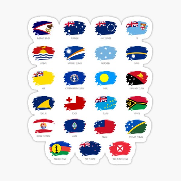 "Oceania Pride Proud Polynesian Pacific Countries National Flags ...