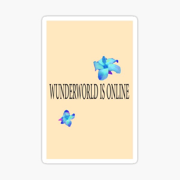 "wunderworld is online Blue flower edition MERCH" Sticker for Sale by ...