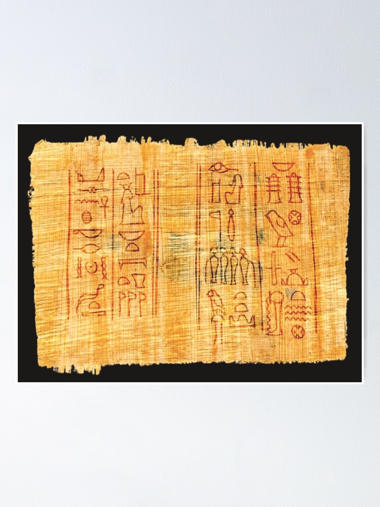 " Ancient papyrus with Egyptian hieroglyphs" Poster for Sale by saly110 ...