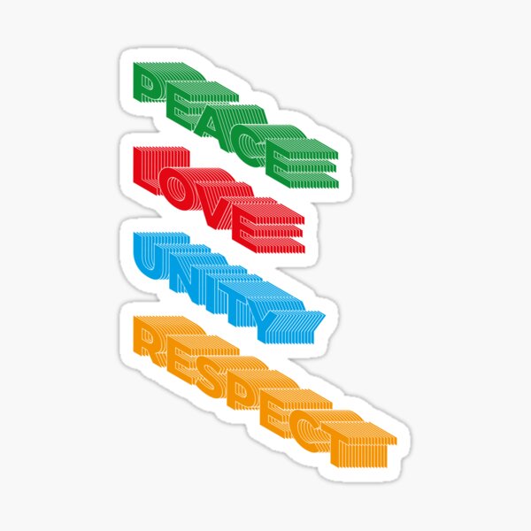 "PLUR Peace Love Unity Respect" Sticker by outfitsFEST | Redbubble