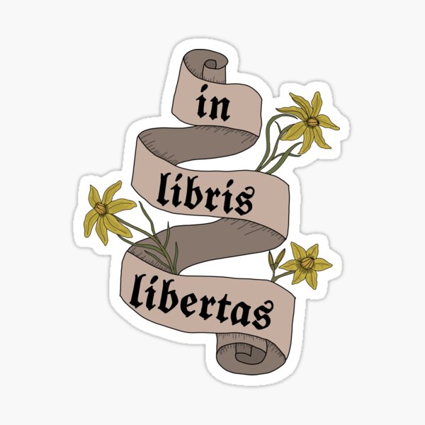 "In books freedom " Sticker for Sale by Becky-Marie | Redbubble