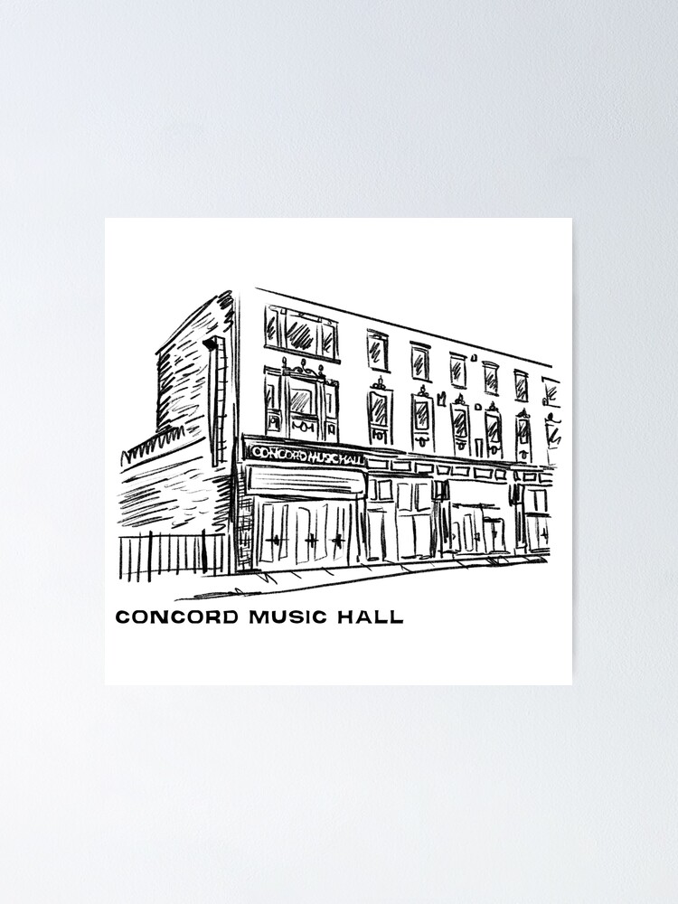 "Historical Chicago Architecture Illustration Concord Music Hall ...