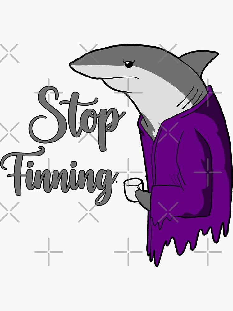 "Stop Shark Finning" Sticker by vooART | Redbubble