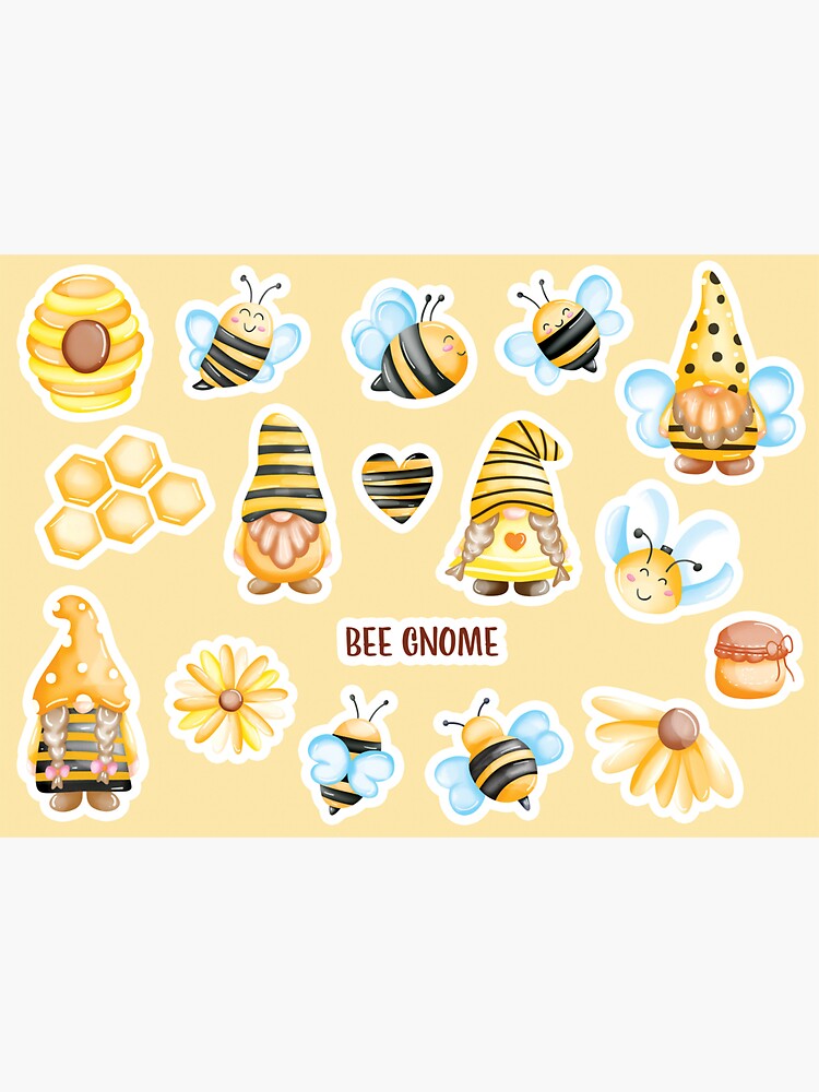 " Cute Bee Gnome Printable Sticker Graphic" Sticker for Sale by ...
