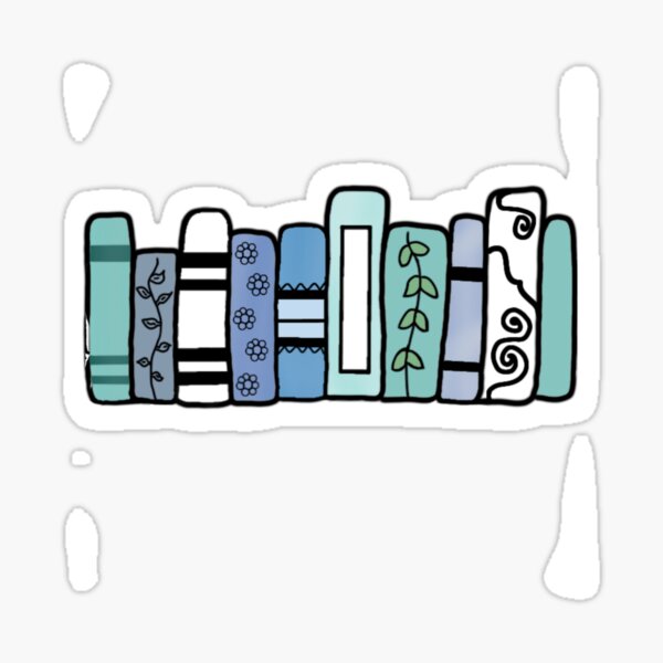 "Aesthetic blue books" Sticker for Sale by itsgeorgiak | Redbubble