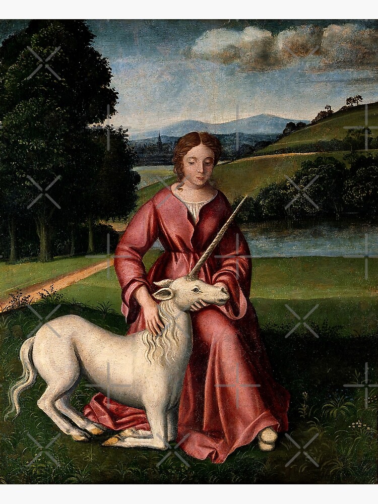 "Medieval Unicorn Floral Tapestry / Painting" Poster for Sale by ...