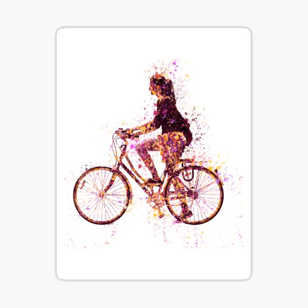 "Bike girl" Sticker for Sale by fujota | Redbubble