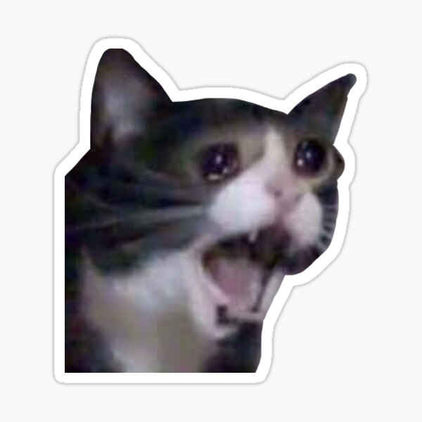 "Screaming cat" Sticker for Sale by nlaroche1914 | Redbubble
