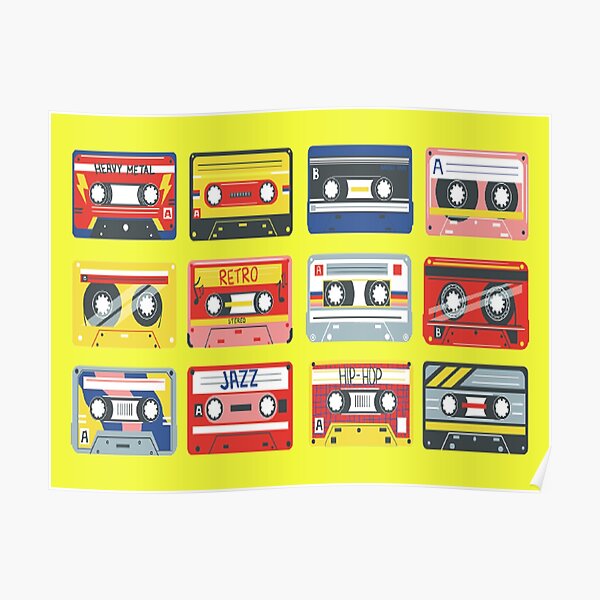 "Mixed Tape Vintage Retro 80s Cassette Tapes" Poster for Sale by ...
