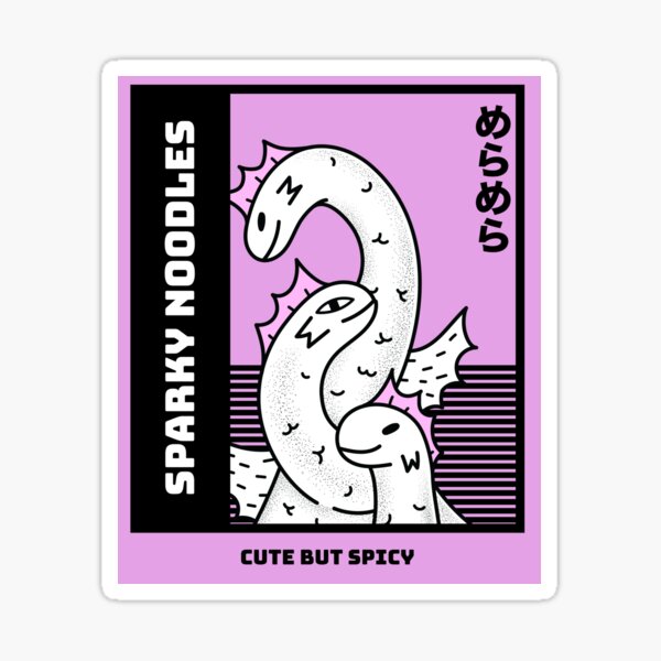 "Sparky Noodle Monster" Sticker by FawnsFauna | Redbubble