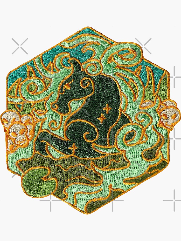 "Embroidered Patch Kelpie | Celtic Cryptids Scottish Gaelic Horse Green ...