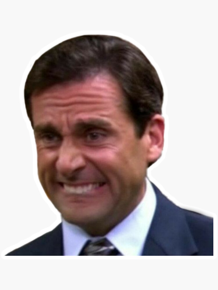 "Michael Scott Cringe" Sticker for Sale by Itsluciejayne | Redbubble