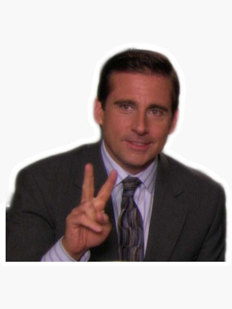 "Michael Scott Peace Sign" Sticker for Sale by Itsluciejayne | Redbubble