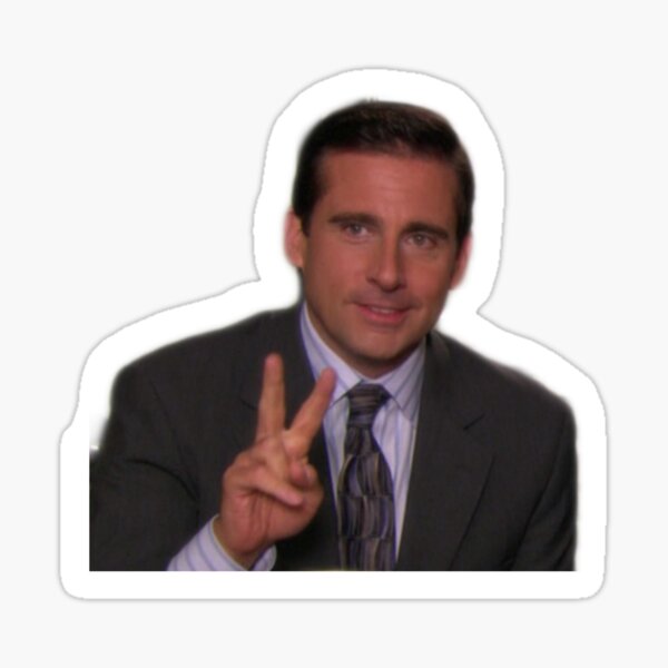 "Michael Scott Peace Sign" Sticker for Sale by Itsluciejayne | Redbubble