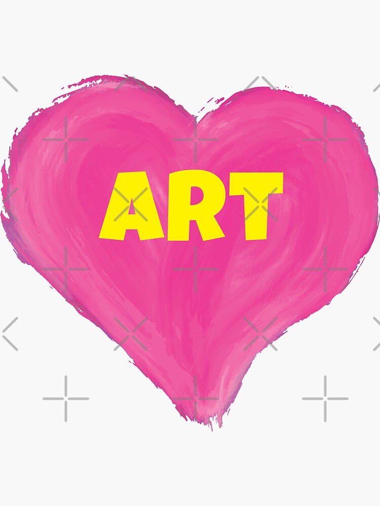 "I Love Art Heart" Sticker for Sale by Artistjon | Redbubble