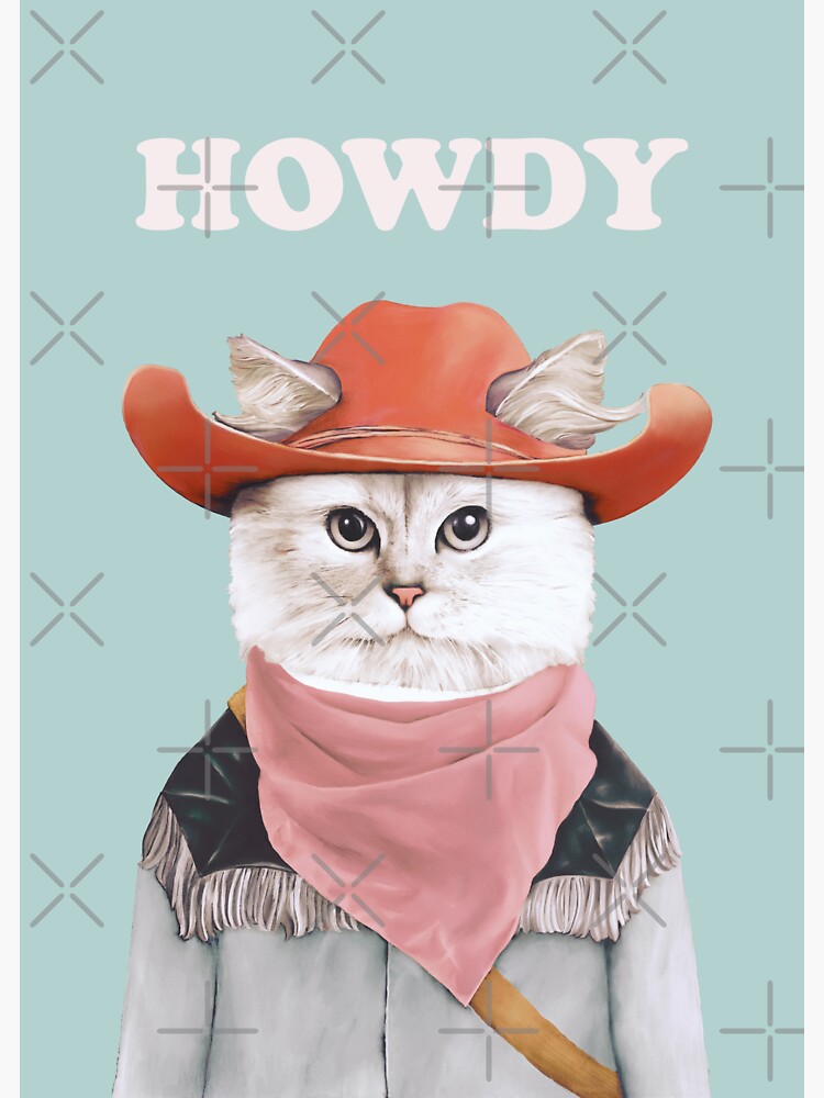 "HOWDY RODEO CAT" Sticker for Sale by AnimalCrew | Redbubble