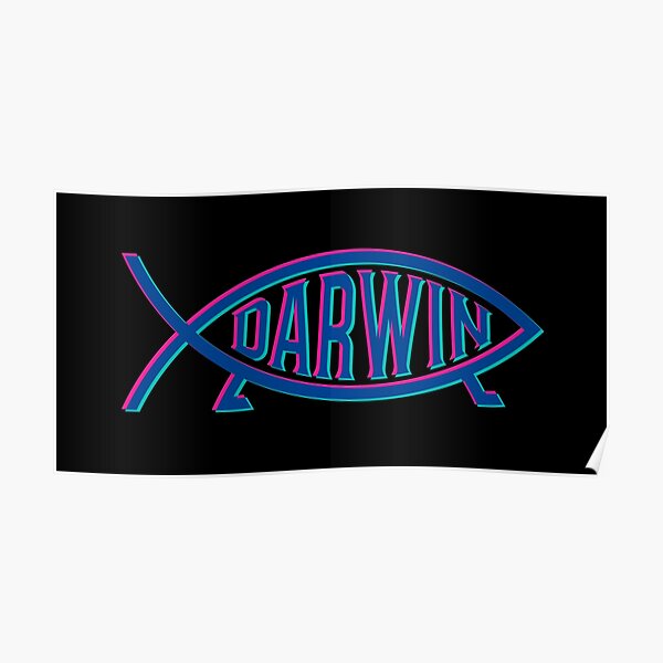 "Darwin Fish Logo v3" Poster for Sale by RafaelLima7 | Redbubble