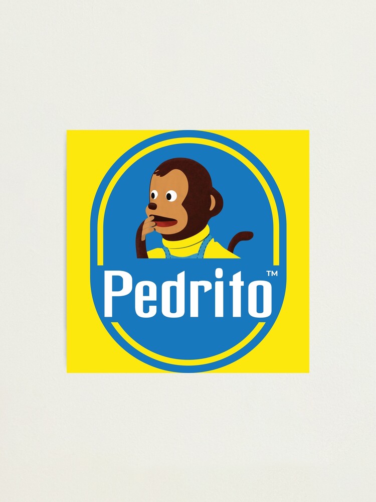 "Pedro - Pedrito Surprised / Shocked Monkey Meme Banana Sticker Illustration" Photographic Print ...