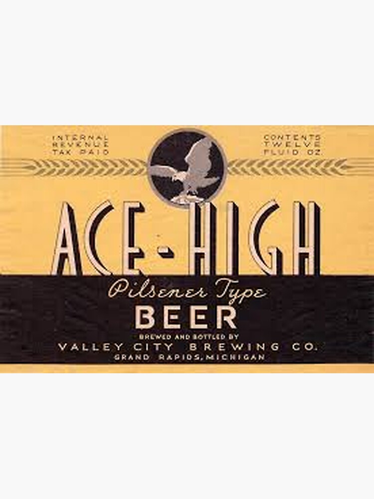 "Ace-High Beer, distressed" Sticker for Sale by uniquenostalgia | Redbubble