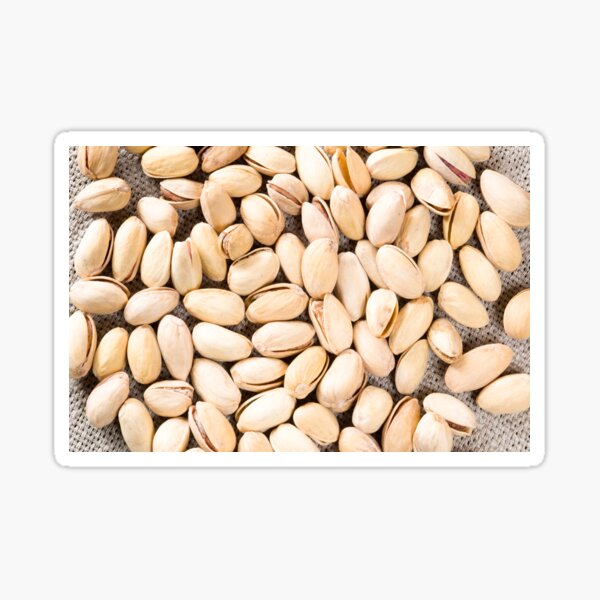 "Top view of a lot of salty pistachios" Sticker for Sale by ...