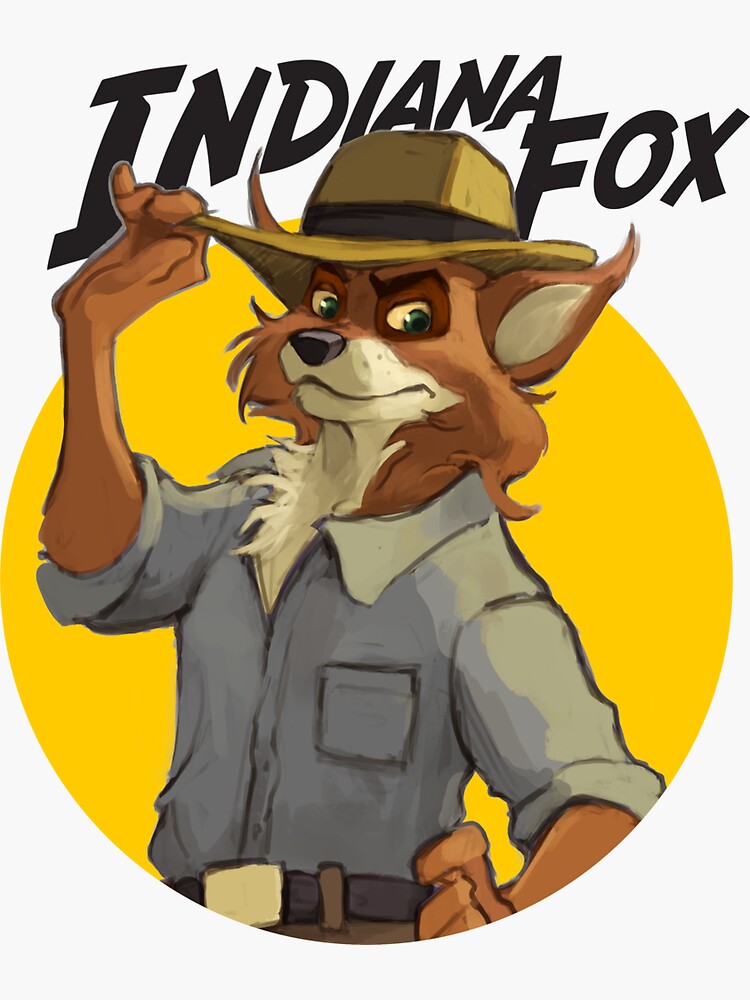 "Indiana Fox" Sticker for Sale by DEGPHILIP | Redbubble