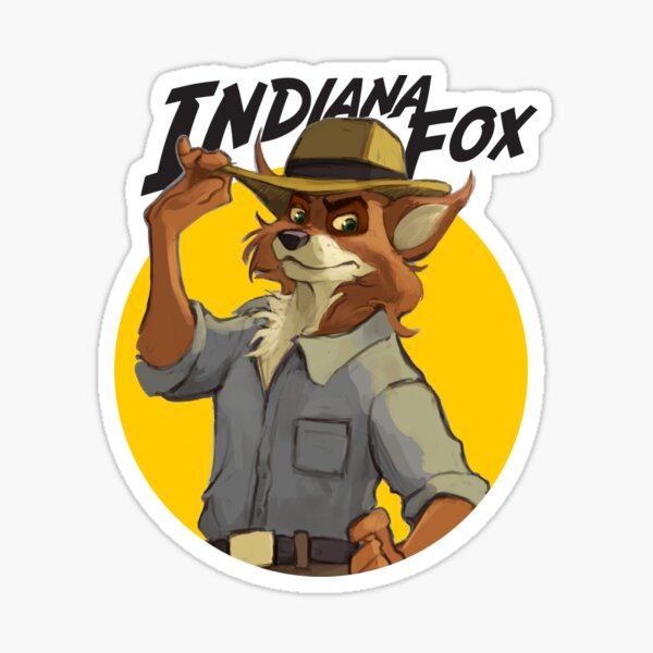 "Indiana Fox" Sticker for Sale by DEGPHILIP | Redbubble