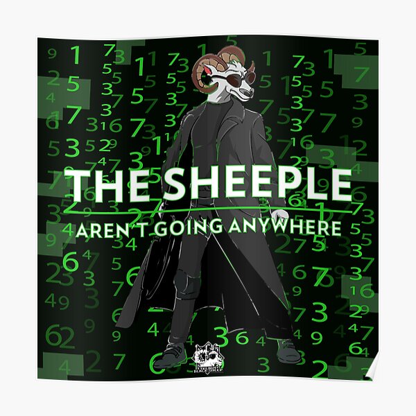 "Wake Up Sheeple Funny Movie Meme" Poster by BlackSheepEllis | Redbubble