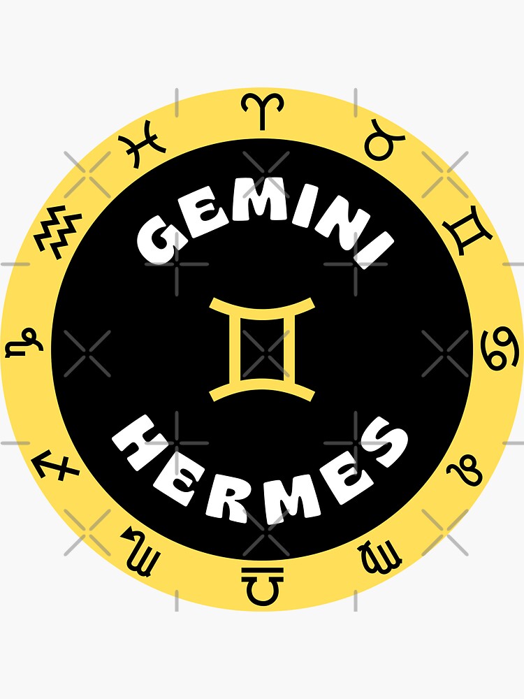"Gemini Zodiac Symbol Greek Mythology God Hermes Horoscope" Sticker for ...