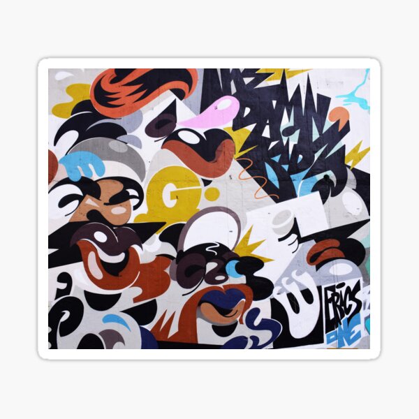 "Graffiti Urban colorful graffiti city wall hip hop lips" Sticker for ...