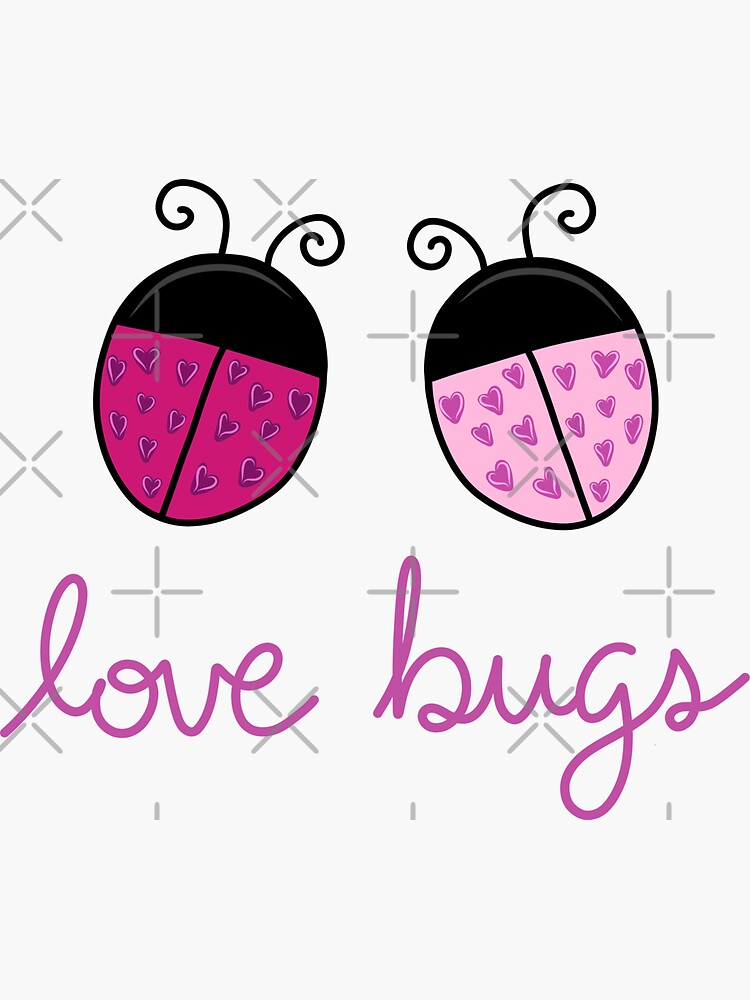 "Love Bugs Cartoon Ladybugs Pair, made by EndlessEmporium" Sticker for ...