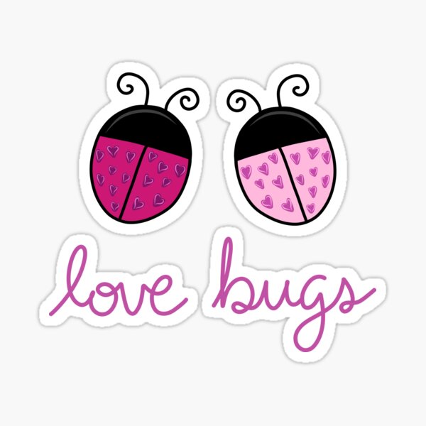 "Love Bugs Cartoon Ladybugs Pair, made by EndlessEmporium" Sticker for ...